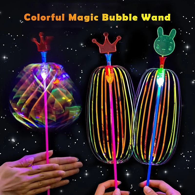 Halloween-Rainbow-Magic-Stick-Wand-LED-Bubble-Colorful-Luminous-Toy ...