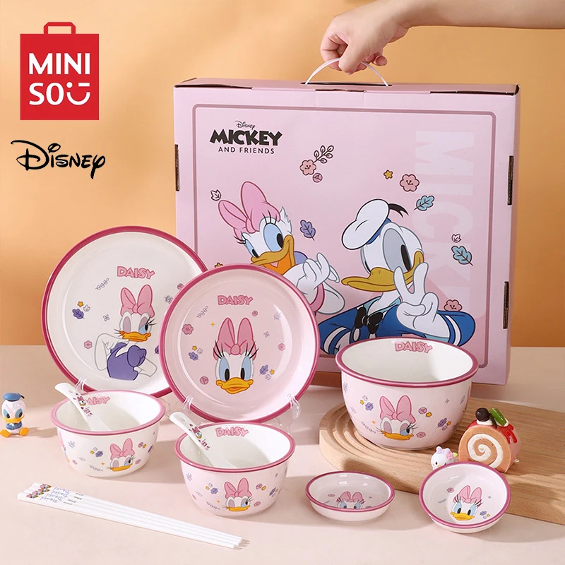 Miniso-Disney-Mickey-Ceramic-Bowl-11-Piece-Set-Cartoon-High-Temperature ...