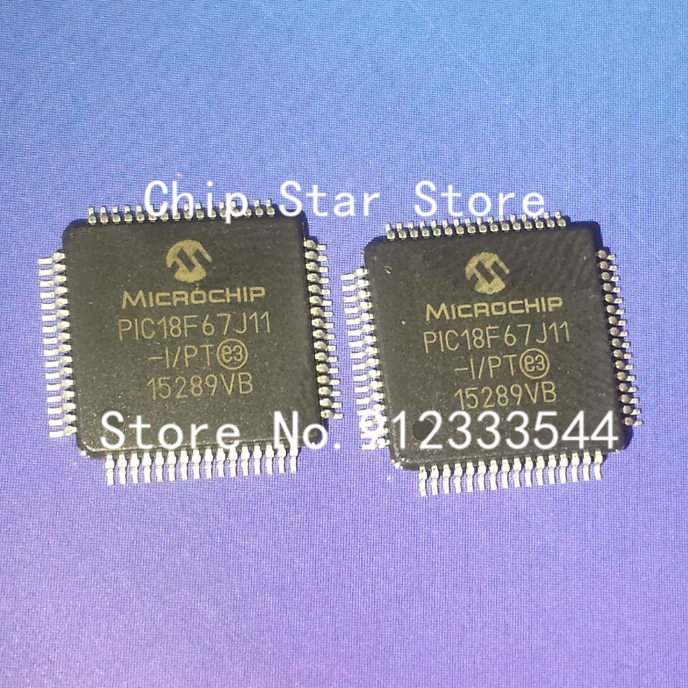 2 50pcs PIC18F67J11 I/PT PIC18F67J11 TQFP64 8Bit MCU Flash PIC18 Family PIC18F J1x Series ...