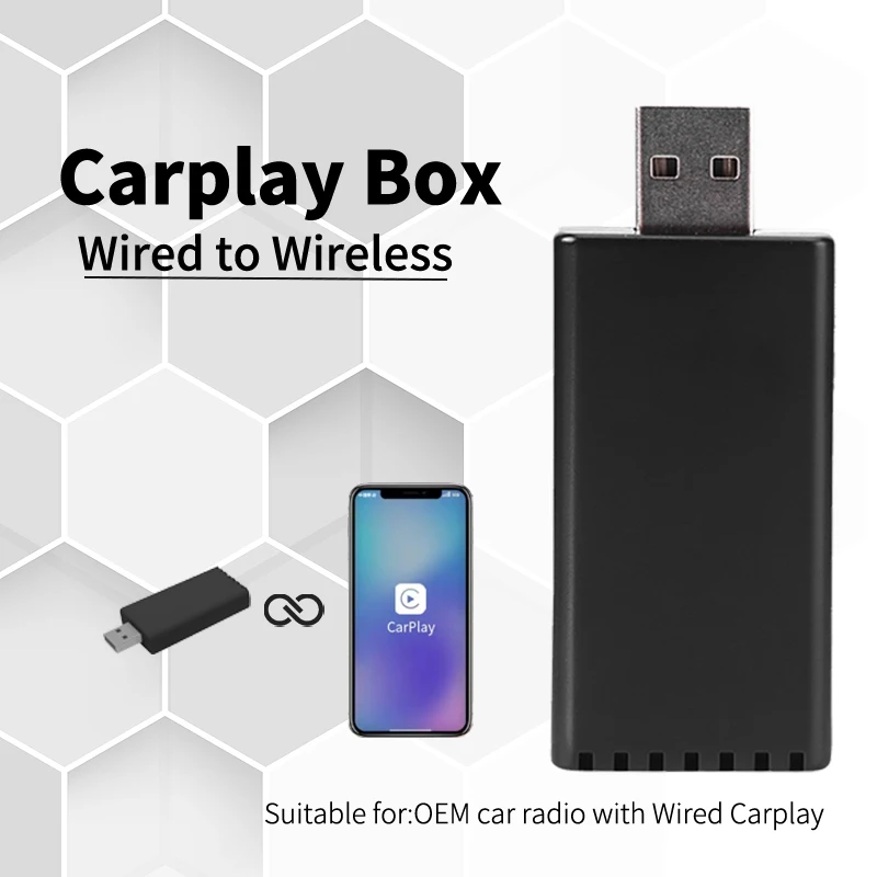 Car Mini AI Box for Apple Carplay Wireless Adapter Car OEM Wired CarPlay To Wireless CarPlay USB ...
