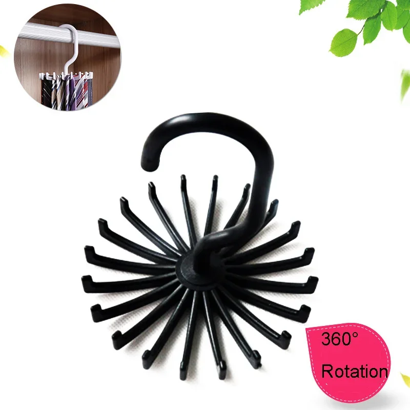 360 Degree Creative Multi-function Tie Rack Rotatable Tie Hanger Holds ...