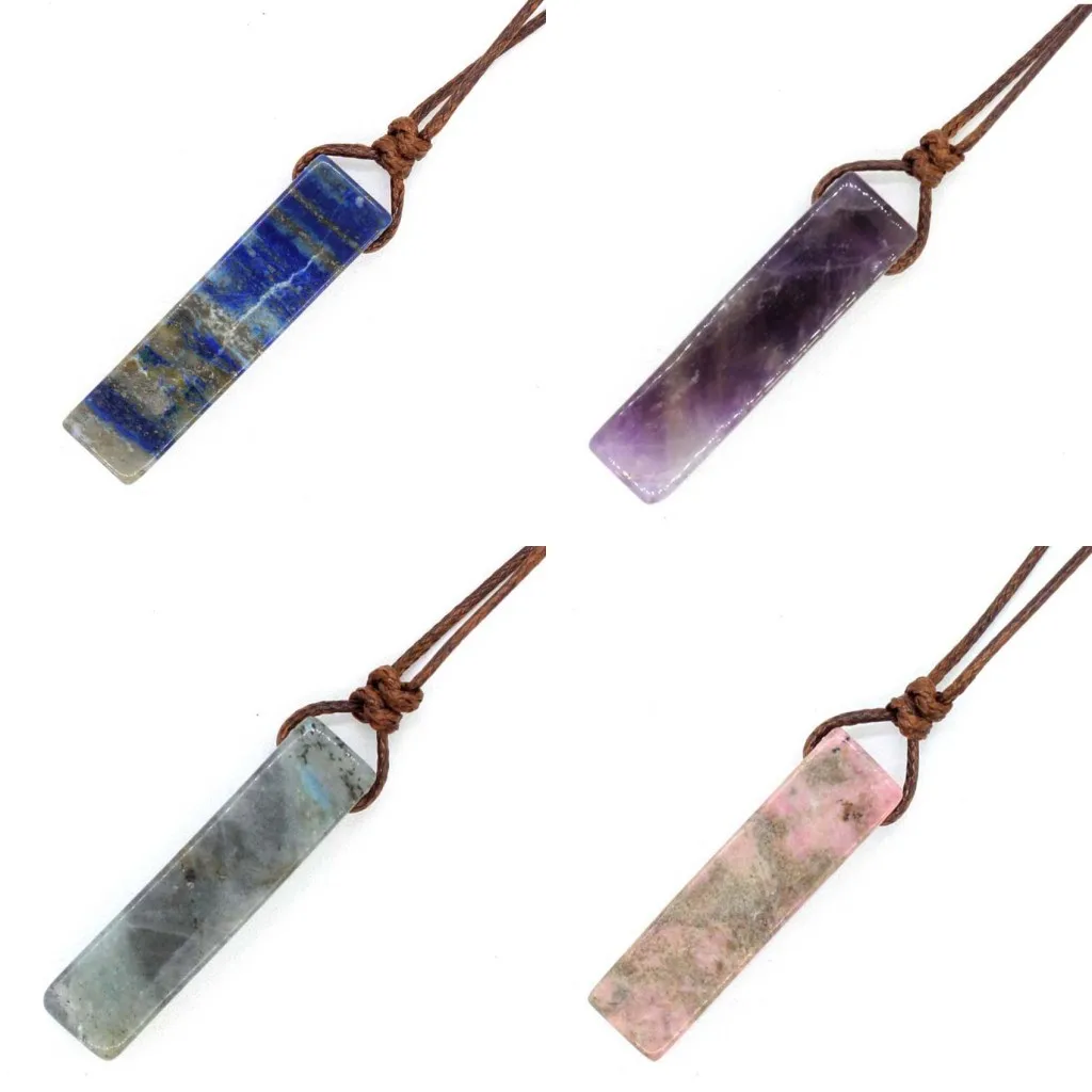Crystal-Cuboid-Stone-Pendant-Natural-Amethyst-Lapis-Lazuli-Rose-Quartz ...