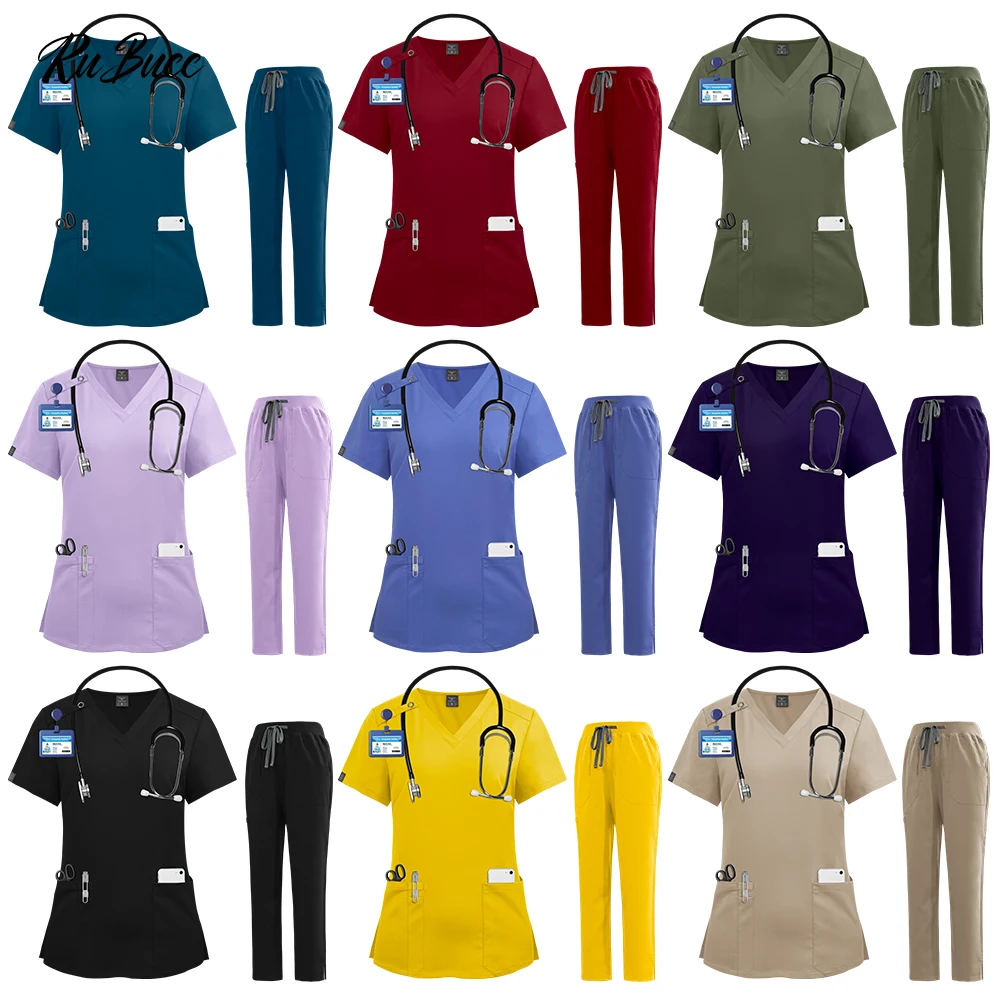 Pet Grooming Institution Room Scrubs Uniform Women Surgery Workwear ...
