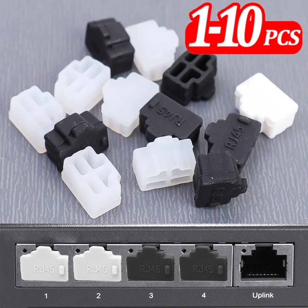 1-10Pcs-Silicone-Ethernet-Hub-Port-RJ45-Anti-Dust-Cover-Cap-Protector ...