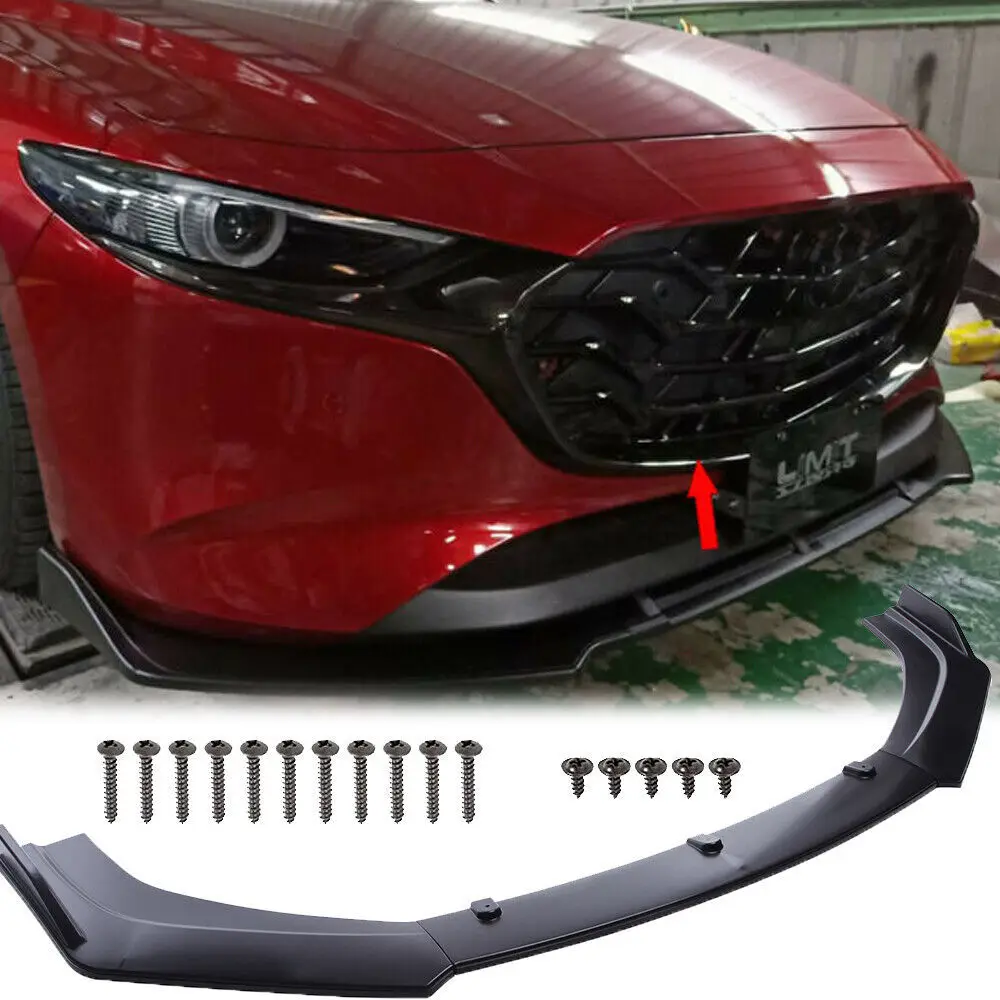 Front Splitter Bumper Lip Chin Spoiler Body Kit Car Diffuser Lip Trim ...