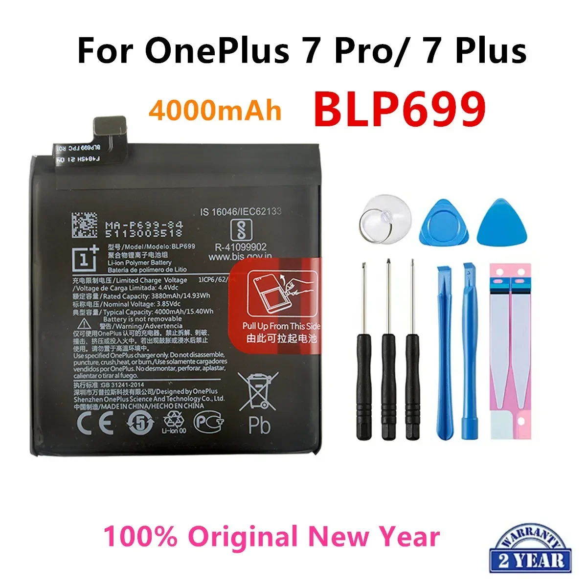 100-Orginal-BLP699-4000mAh-Replacement-Battery-For-OnePlus-7-Pro ...