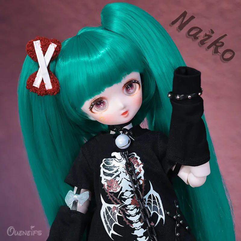 Naiko 1/4 BJD Doll Anime Shuga Fairy Red And Green Wig And Black And ...