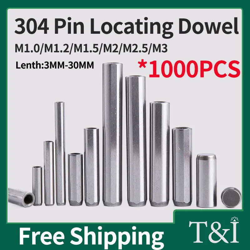 1000 PCS 304 Stainless Steel Fixing Pin M1 M1.5 M2 M2.5 M3 3MM-30MM ...