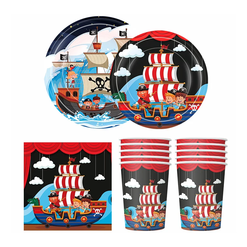 Pirate-Ship-Theme-Birthday-Decorations-Party-Disposable-Tableware-Paper ...