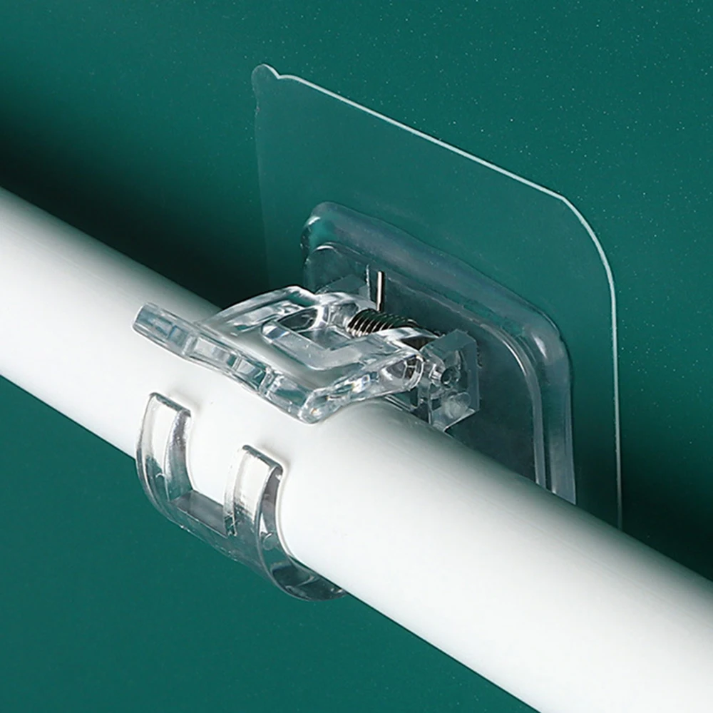 4PCS-Curtain-Rod-Hook-Curtain-Rod-Clamp-Retainer-No-Punch-Paste-Bracket ...