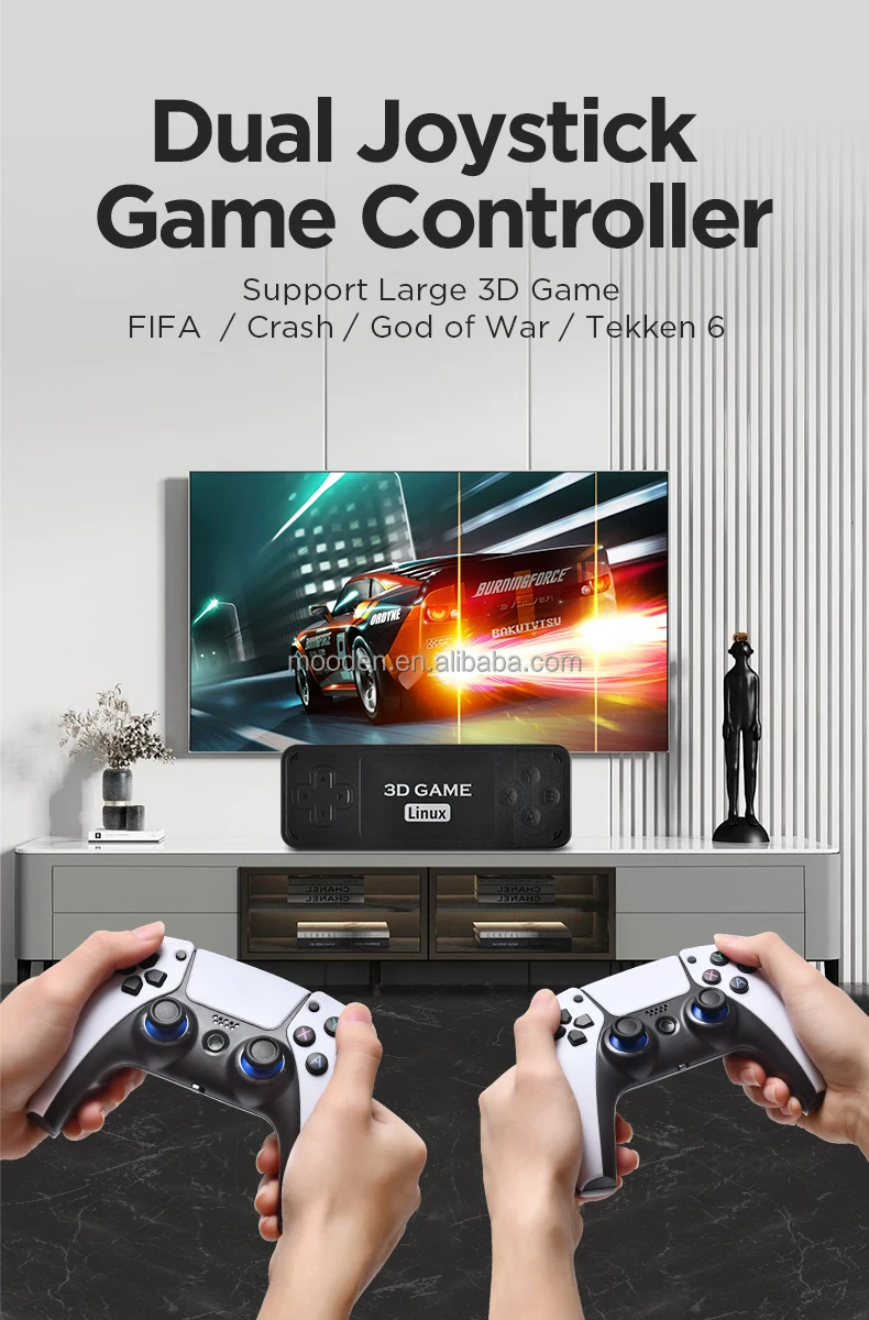 64g - Console de jeu vidéo Stick Lite, 4K, Android TV, U9 Pro, 3D, 10000 jeux intégrés, console ...