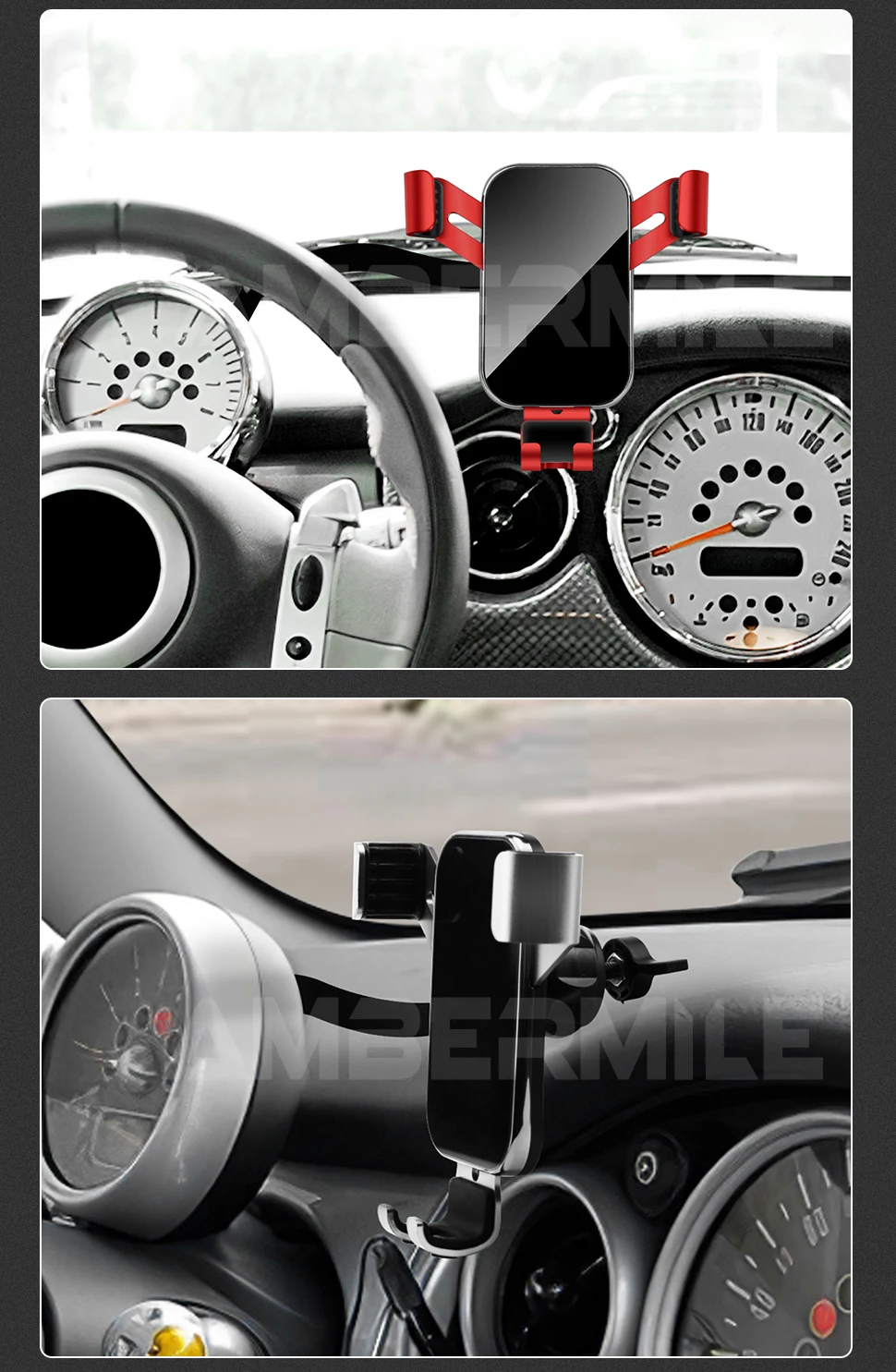 AMBERMILE Cell Phone Holder For Mini Cooper R50 R52 R53 Car Mobile ...