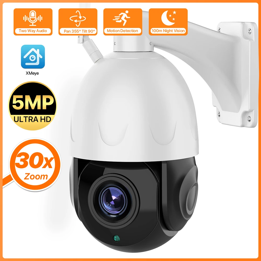 5MP-HD-IP-Camera-Outdoor-Metal-Shell-30X-Zoom-WiFi-PTZ-Camera-Ai ...