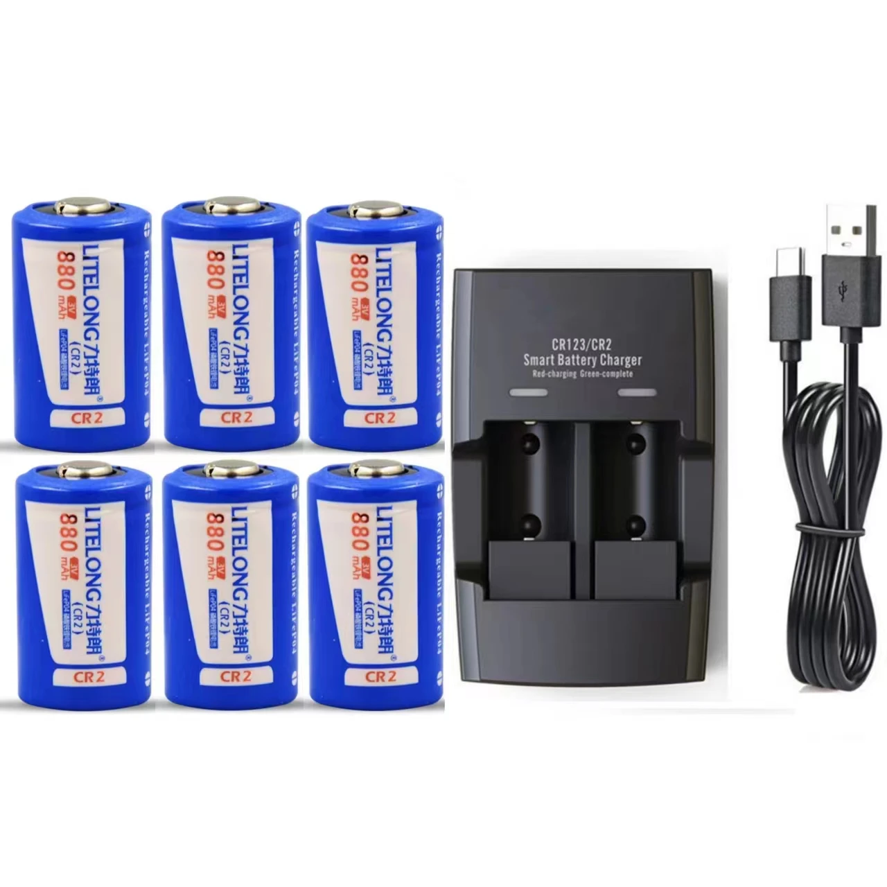 3-0V-CR2-Rechargeable-Battery-880mAh-Rangefinder-Camera-Rechargeable-Lithium-Battery-Charged-by ...