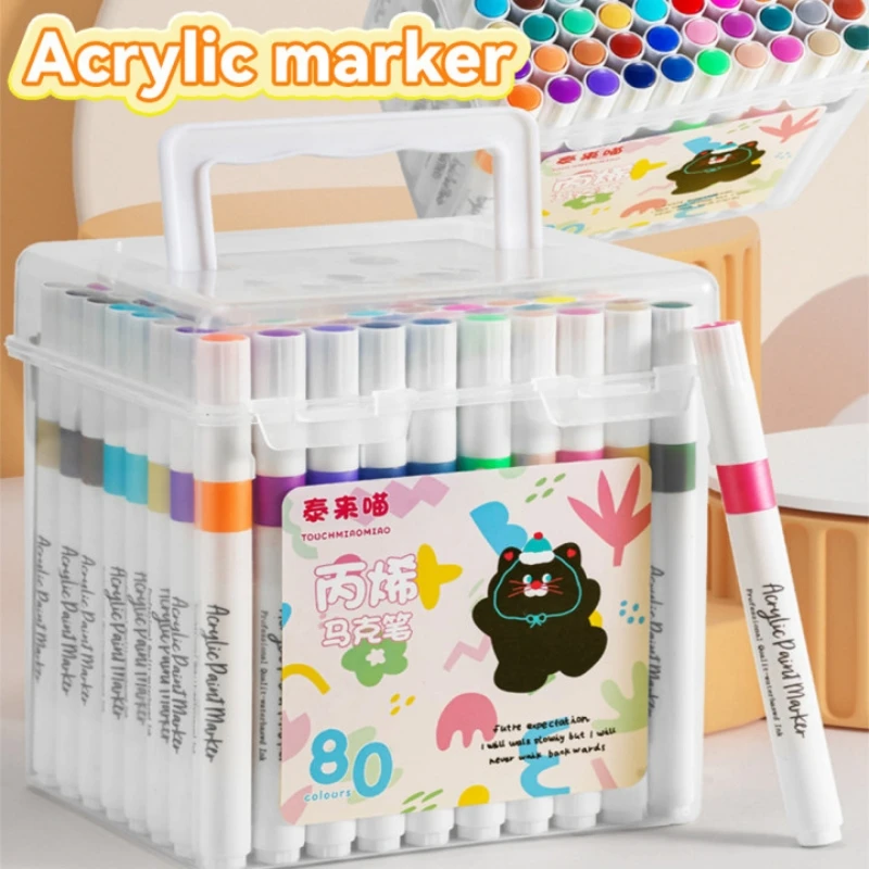 24-36-48-60-80Pcs-Acrylic-Colors-Markers-Art-Painting-Pen-DIY-Drawing ...