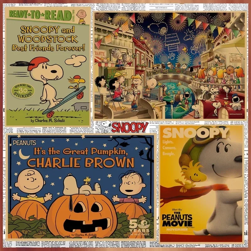 Snoopy-Retro-Poster-16In-30x42CM-Painting-Charlie-Brown-Photos-Movie ...