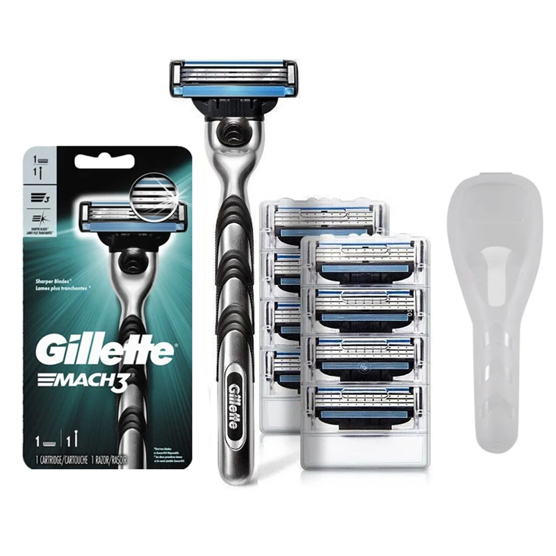 Gillette Mach3 Razor for Men with Lubrastrip Smooth Shaving Face Beard ...