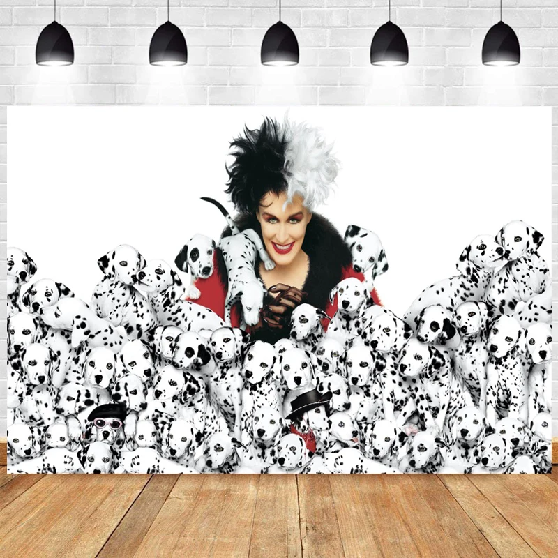 101-Dalmatians-Backdrop-Cartoon-Dogs-Birthday-Theme-Party-Decorations ...