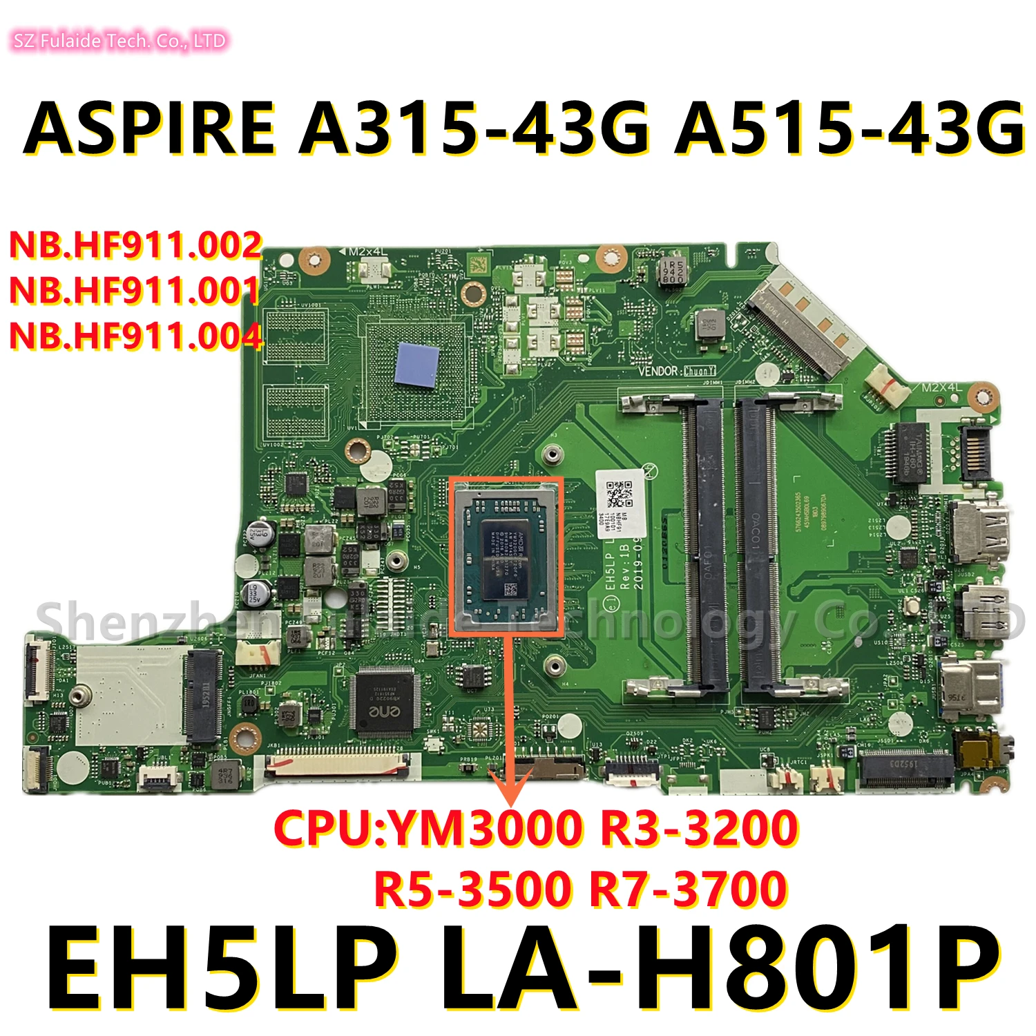 EH5LP LA H801P สำหรับ Acer ASPIRE A315 43G A515 43G แล็ปท็อปเมนบอร์ด ...