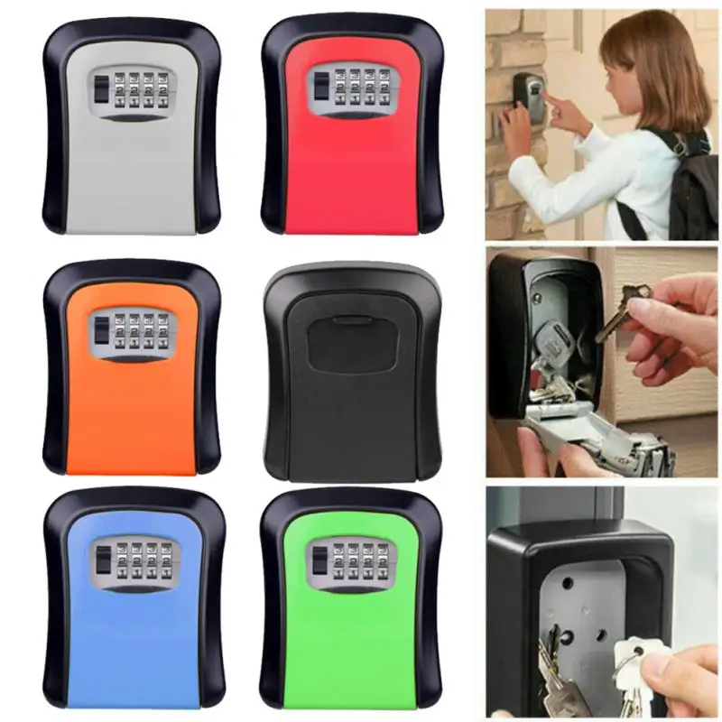Wall Mount Key Storage Secret Box Organizer 4 Digit Combination ...