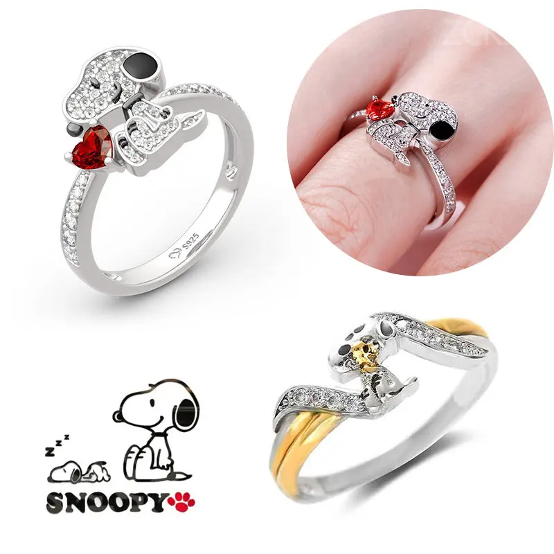 Snoopy-Anillo-de-aleaci-n-de-dibujos-animados-creativos-para-ni-os-y-ni ...