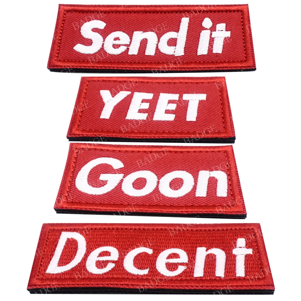 Send It Yeet Goon Decent Embroidery Hook Loop Patch Funny Saying ...