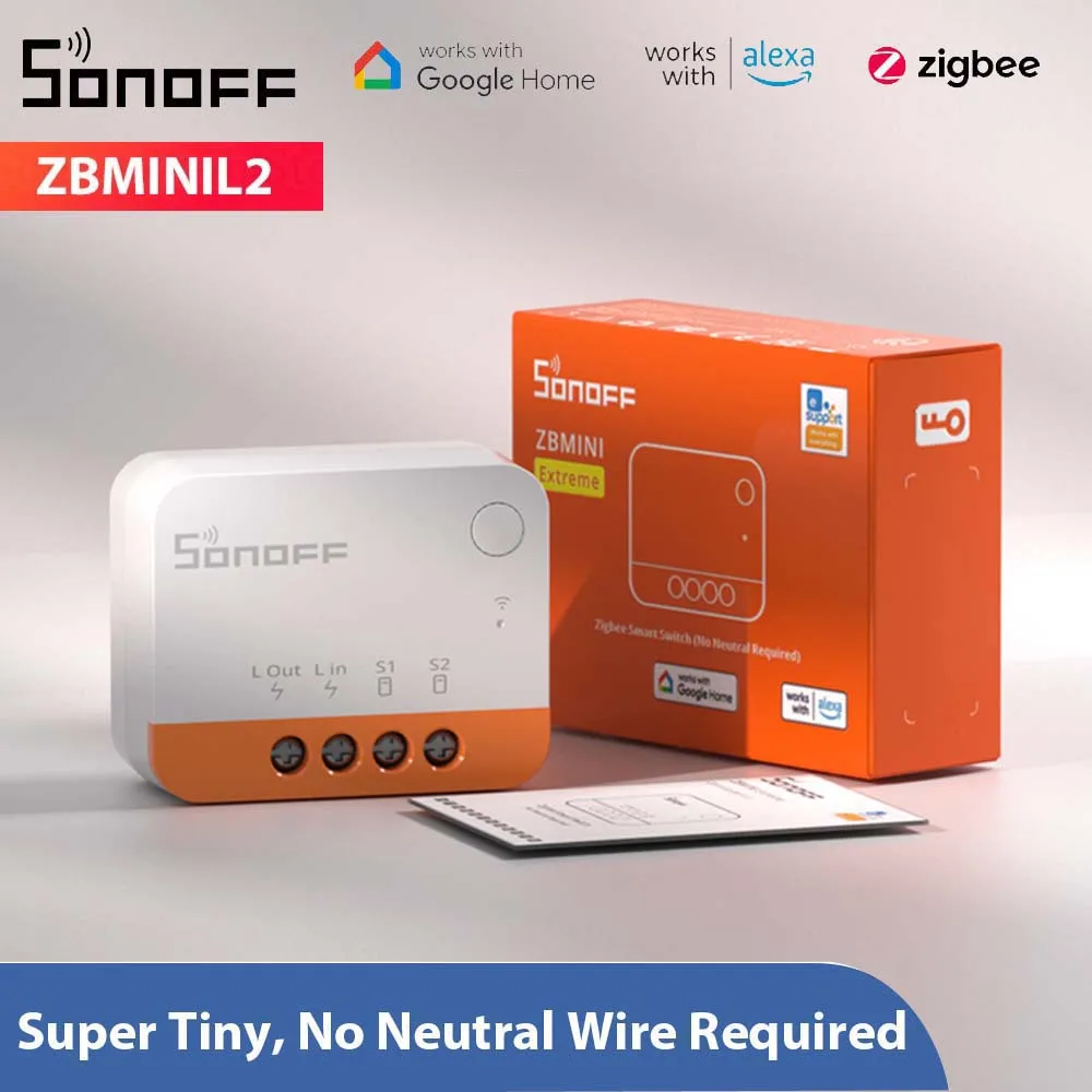 Sonoff Zbminil2 Zigbee Smart Switch No Neutral Required 2-way Diy ...