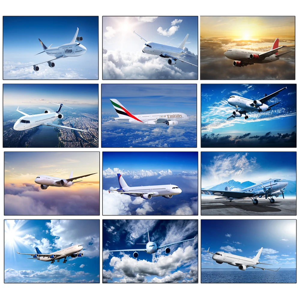 Modern Airplane Fighter Canvas Painting Decor Sky Aircraft Posters ...