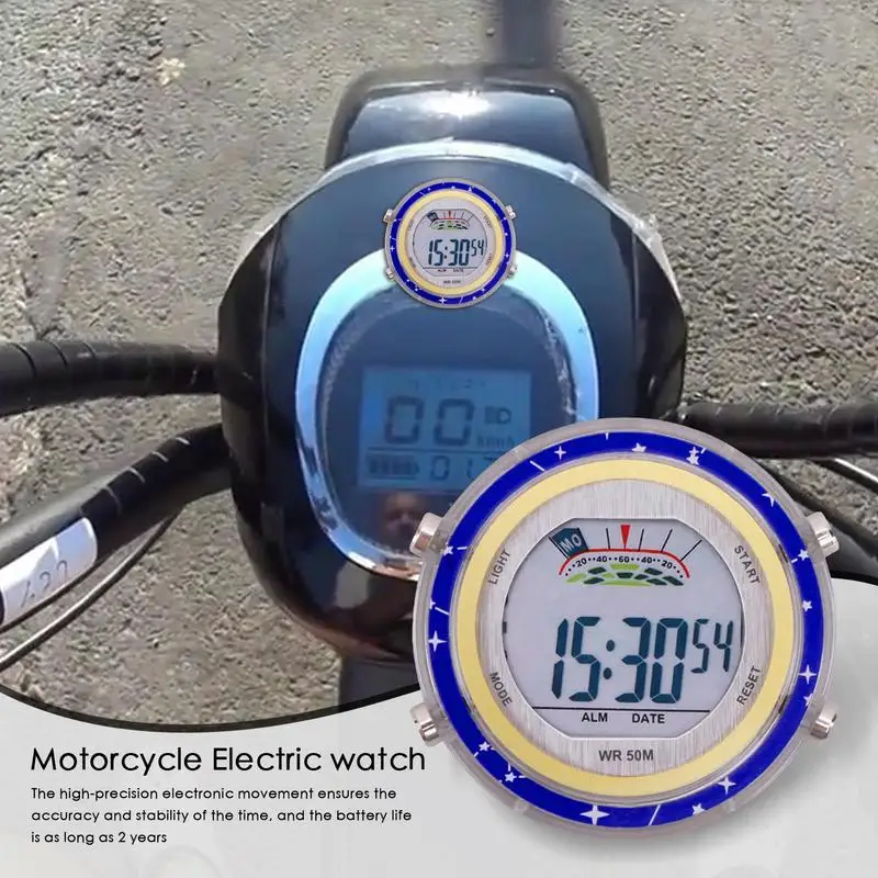 Mini-Motorcycle-Handlebar-Watch-Stick-On-Bicycle-Clock-Glowing-Dial ...
