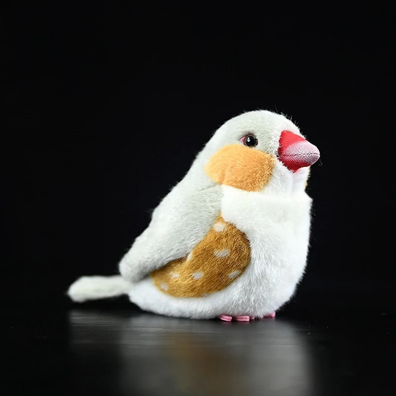 Cute-Grey-Pearl-Bird-Plush-Toy-Zebra-Finch-Plushie-Birds-Taeniopygia ...