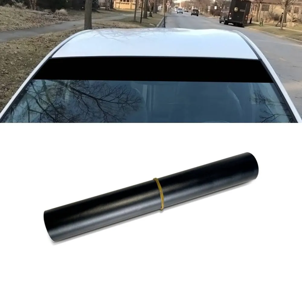 140x20cm Car Windscreen Visor Glossy Black Windshield Banner Strip ...