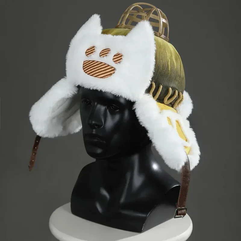 Winter Felyne Cat Hat Anime Moster Costume Prop Warm Furry Plush Palico ...