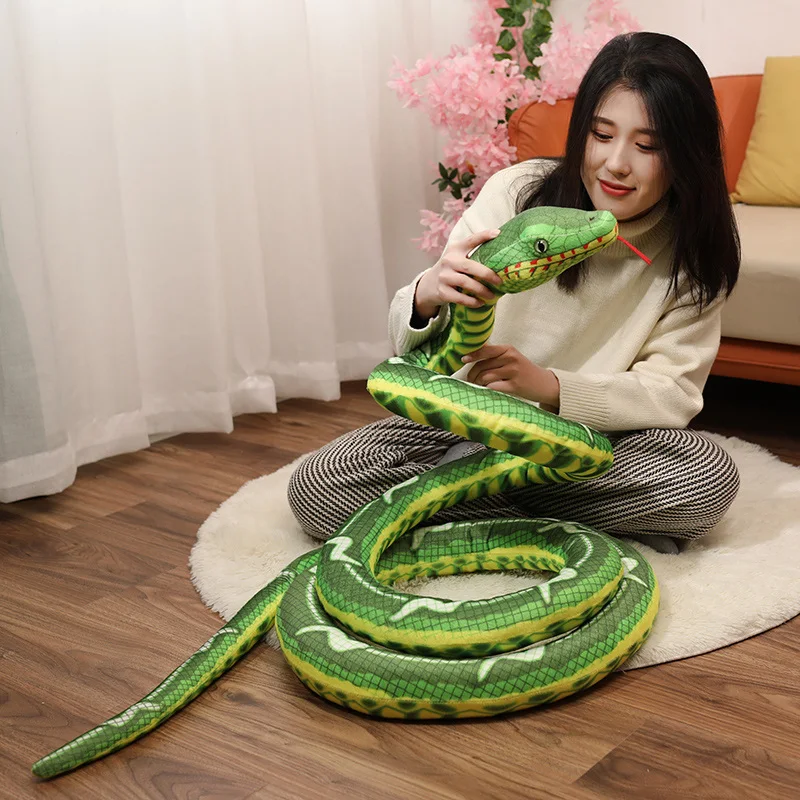 220-400CM-Cute-Golden-Python-Snake-Plush-Toy-Giant-Boa-Long-Stuffed ...