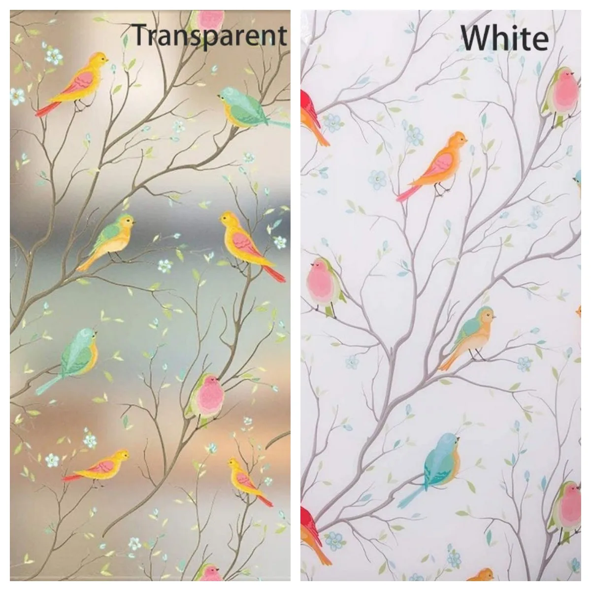 1-2M-Frosted-Window-Film-Privacy-Opaque-Non-Adhesive-Bird-Decals-Glass ...