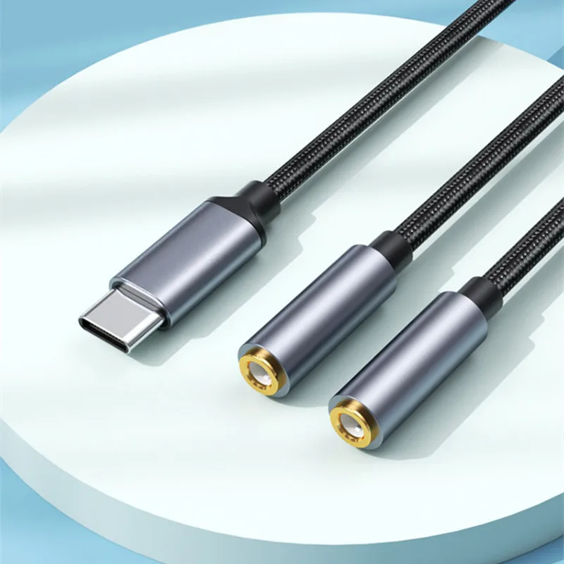 Conector-auxiliar-tipo-C-de-3-5mm-adaptador-Divisor-de-Cable-de-Audio ...