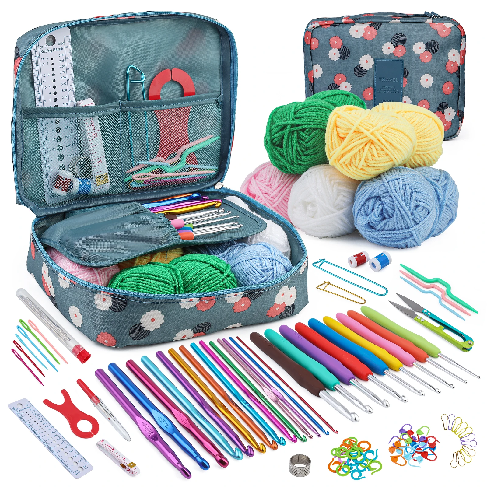 Crochet-Material-Package-Including-Yarn-Crochet-Hook-Plastic-Large-Eye ...