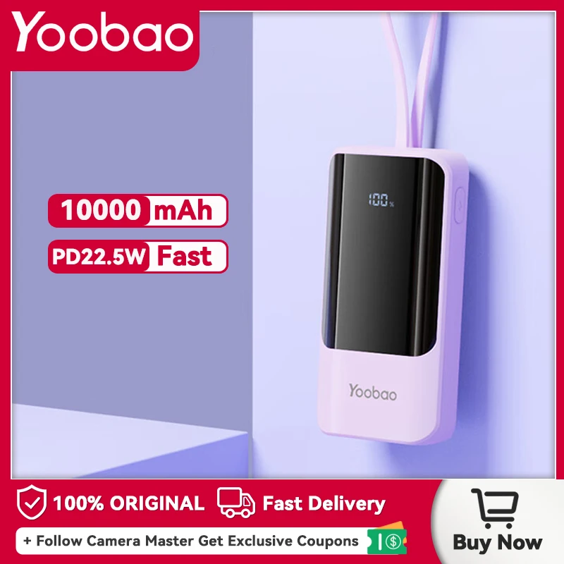 Yoobao-LS10-10000mAh-Built-in-Dual-Cable-PD3-0-Quick-Charge-Lightweight ...