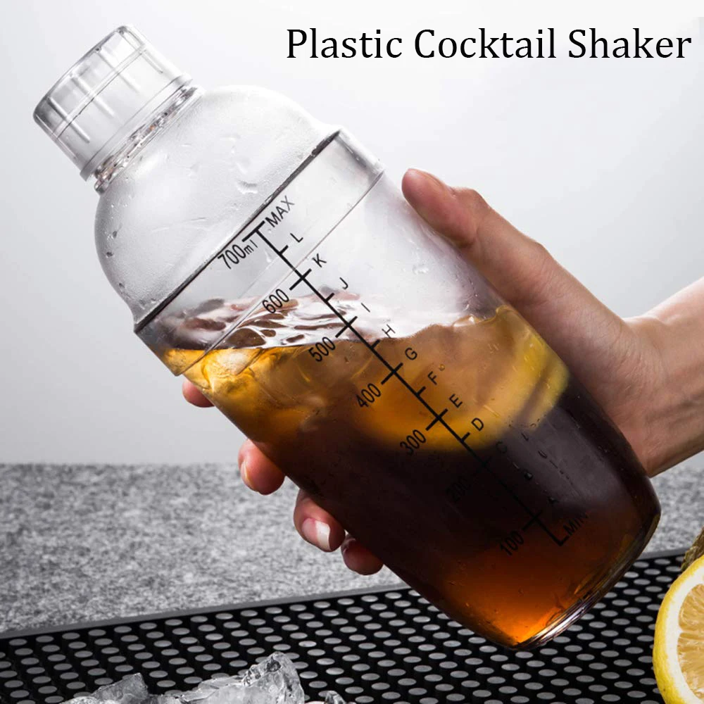 Plastic-Cocktail-Shaker-Hand-Measuring-Cup-Drink-Mixer-Tea-Shaker ...