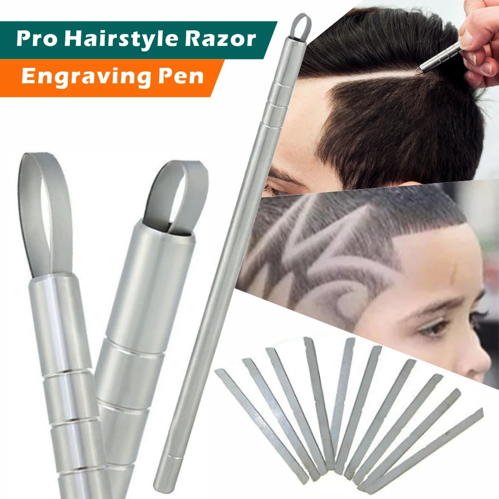 1 Pen With 10 Blades Hairstyle Engraved Professional Hair Trimmers Hair ...