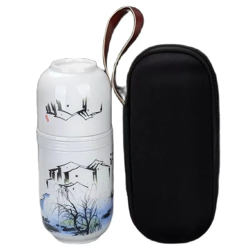 Portable-Travel-Teapot-with-Travel-Bag-Ceramic-Teapot-with-2-Cups-Tea ...