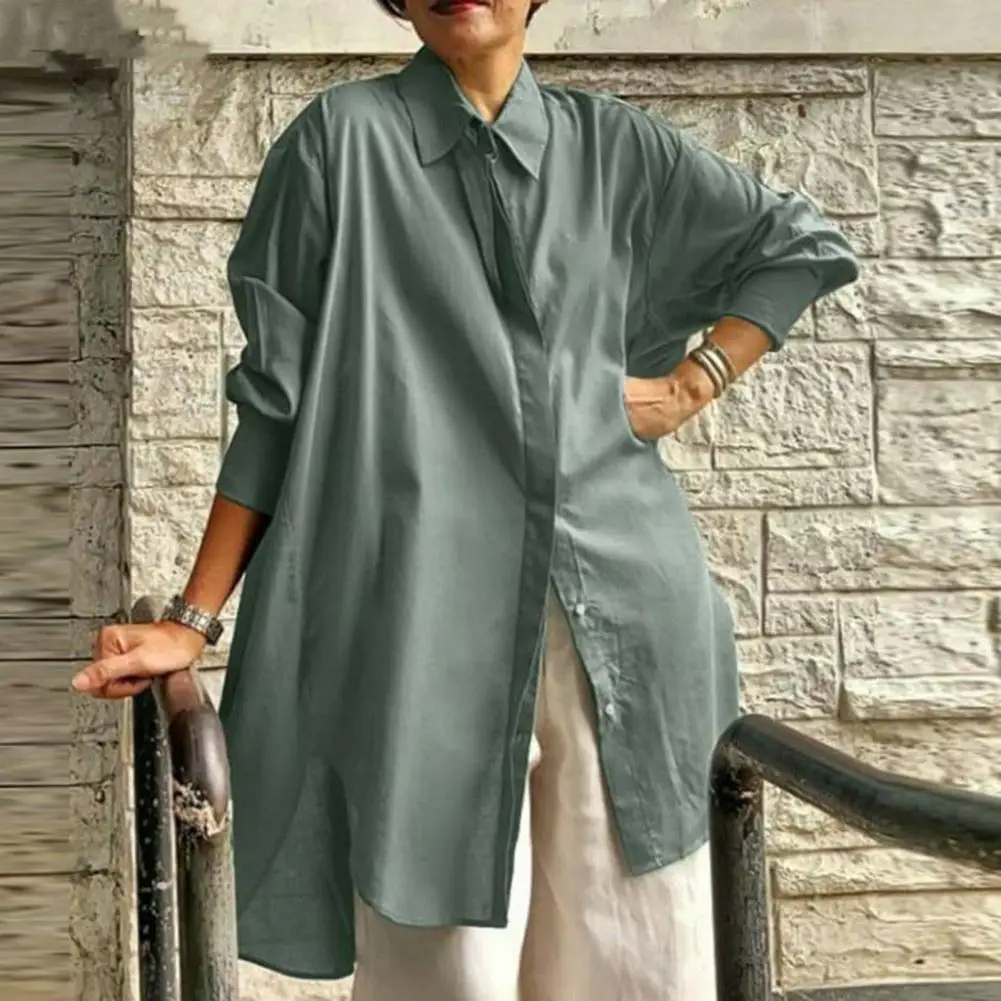 Side-Split-Oversize-Work-Shirt-Blouse-Autumn-Office-Work-Shirt-Women-s ...