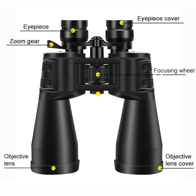 BORWOLF 10-380X100 High Magnification Long Range Zoom 10-60 Times Hunting Telescope Binoculars ...