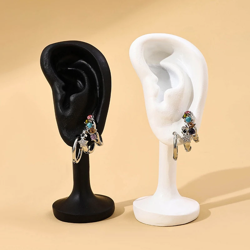 Resin Portable Earring Display Stand Jewelry Rack Ear Shaped Ear Studs ...