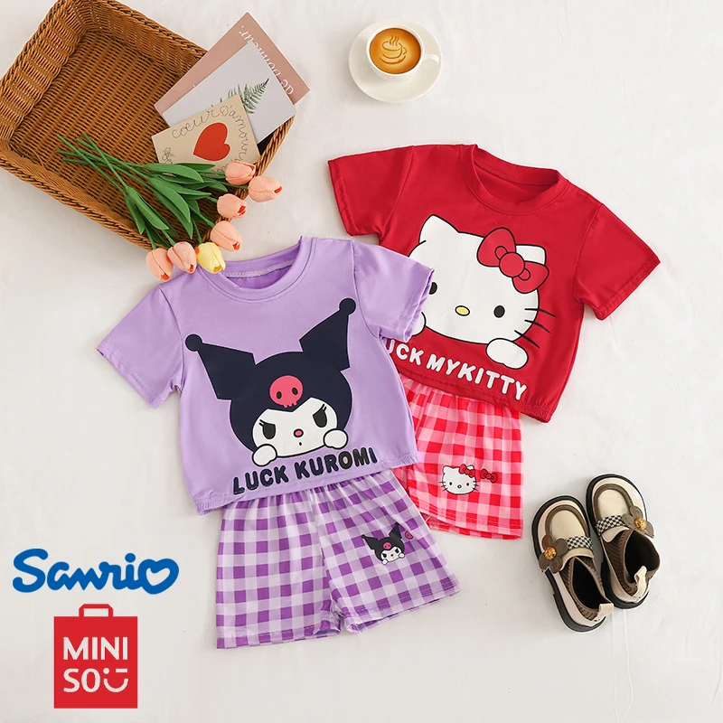 MINISO-Senrio-Hello-Kitty-T-shirt-for-Girls-My-Melody-Summer-Children ...