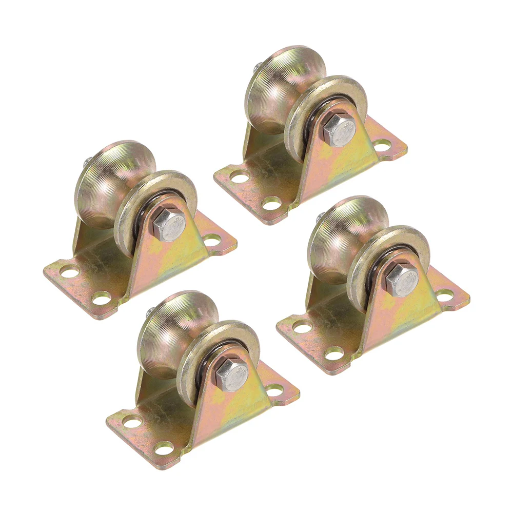 4Pcs U Groove Caster 1.25" U-Shaped Sliding Gate Wheel with Bracket ...