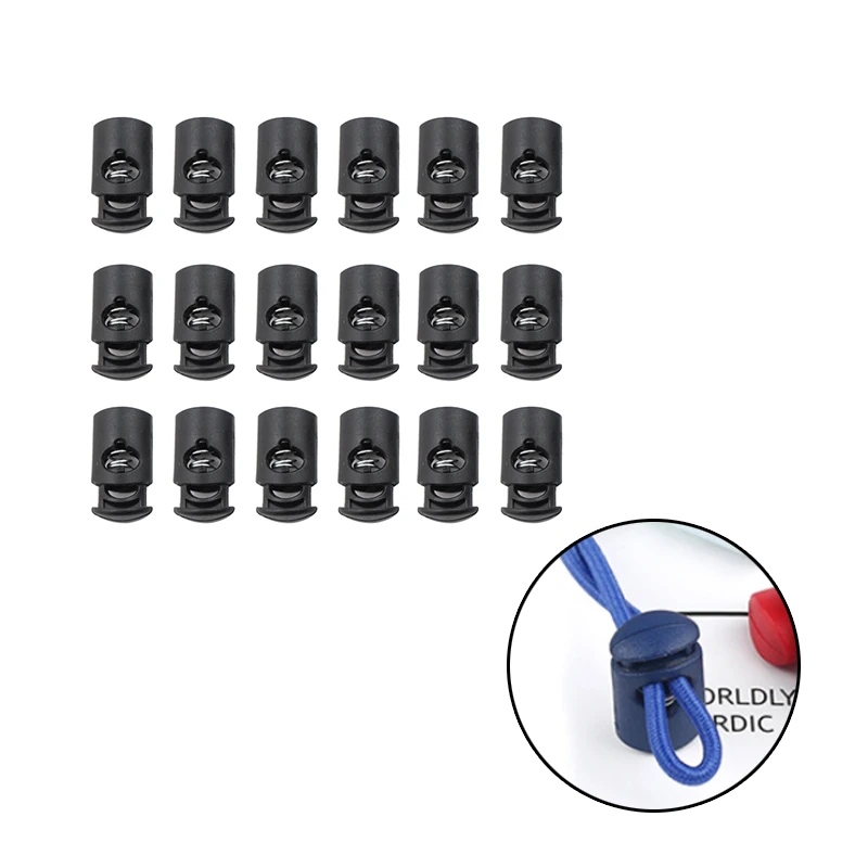 10-30-50Pcs-Plastic-Black-Cord-Lock-Spring-Stopper-For-Garment ...