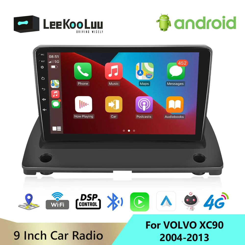 Leekooluu Car Radio 2 Din Android 11 Autoradio Multimedia Player 9" Gps Navigation 4g Wifi Dsp ...