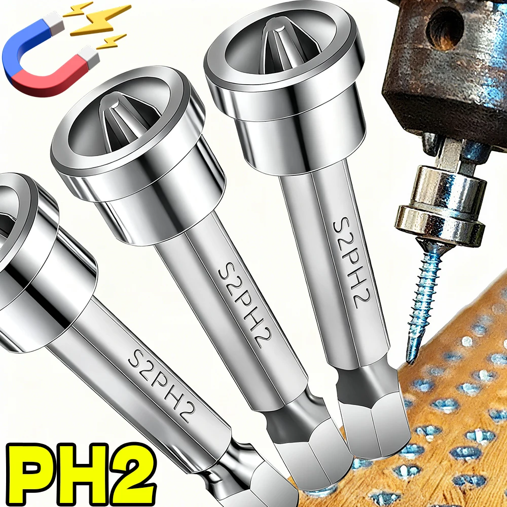 1-10PCS Drywall Screw Setter PH2 Bits Magnetic Position Batch Head ...