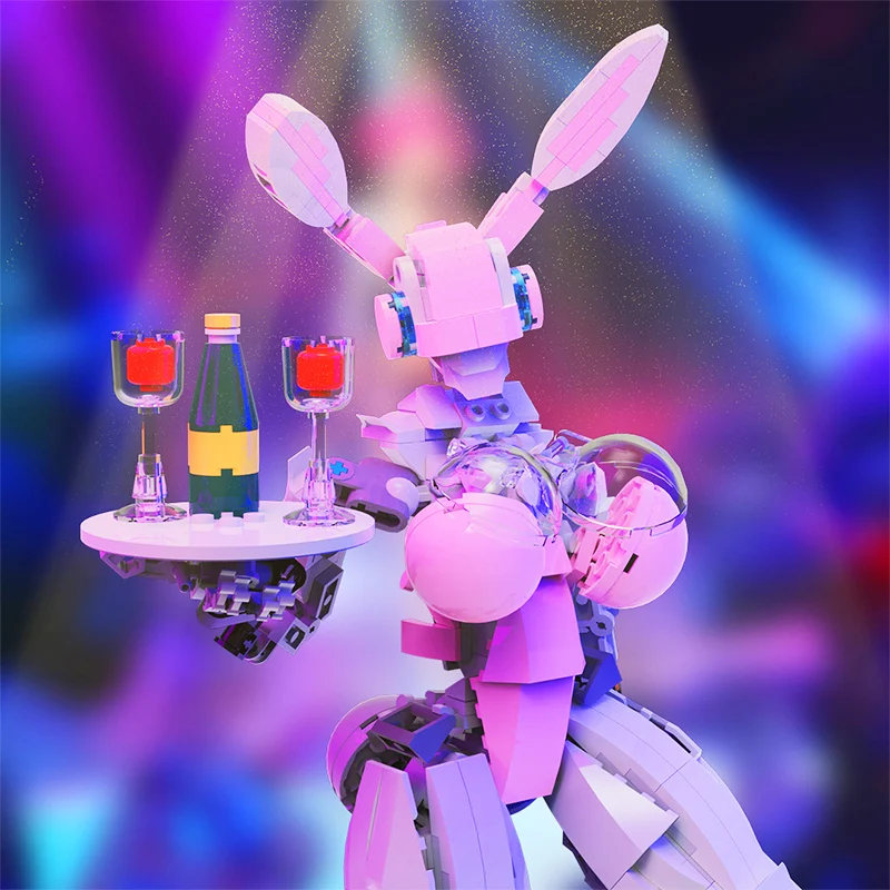 BuildMoc Robot Bunny Girl Angel Figures Building Blocks Set Mecha Female Wing Birdy Rabbit ...