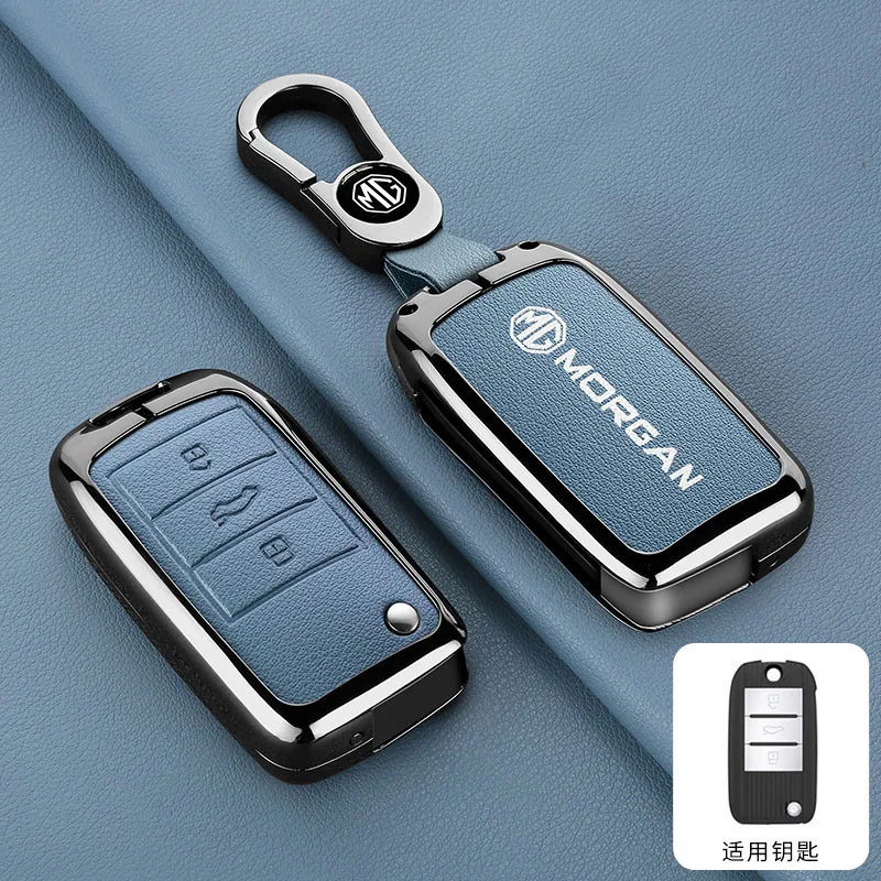 Leather Car Remote Key Case Cover Protector For Roewe RX5 MG3 MG5 MG6 ...
